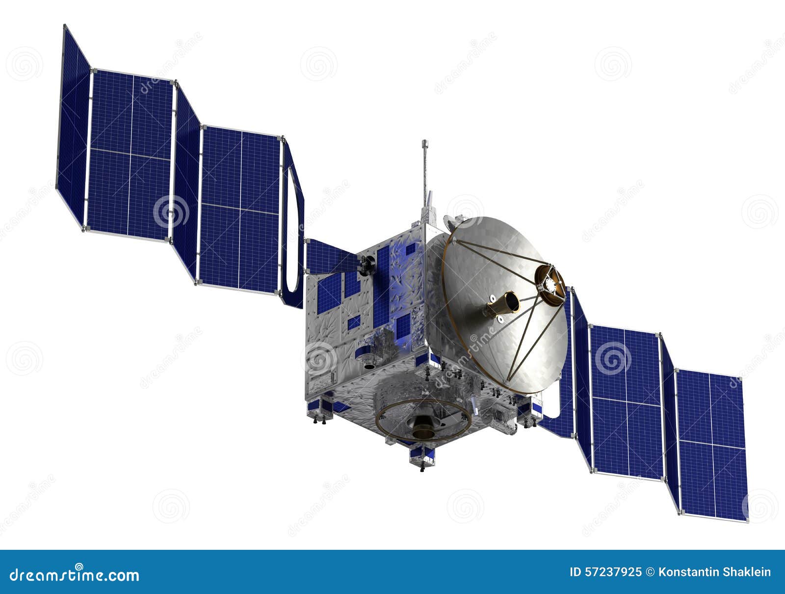 Satellite Deploys Solar Panels Stock Image - Image of progress, antenna ...