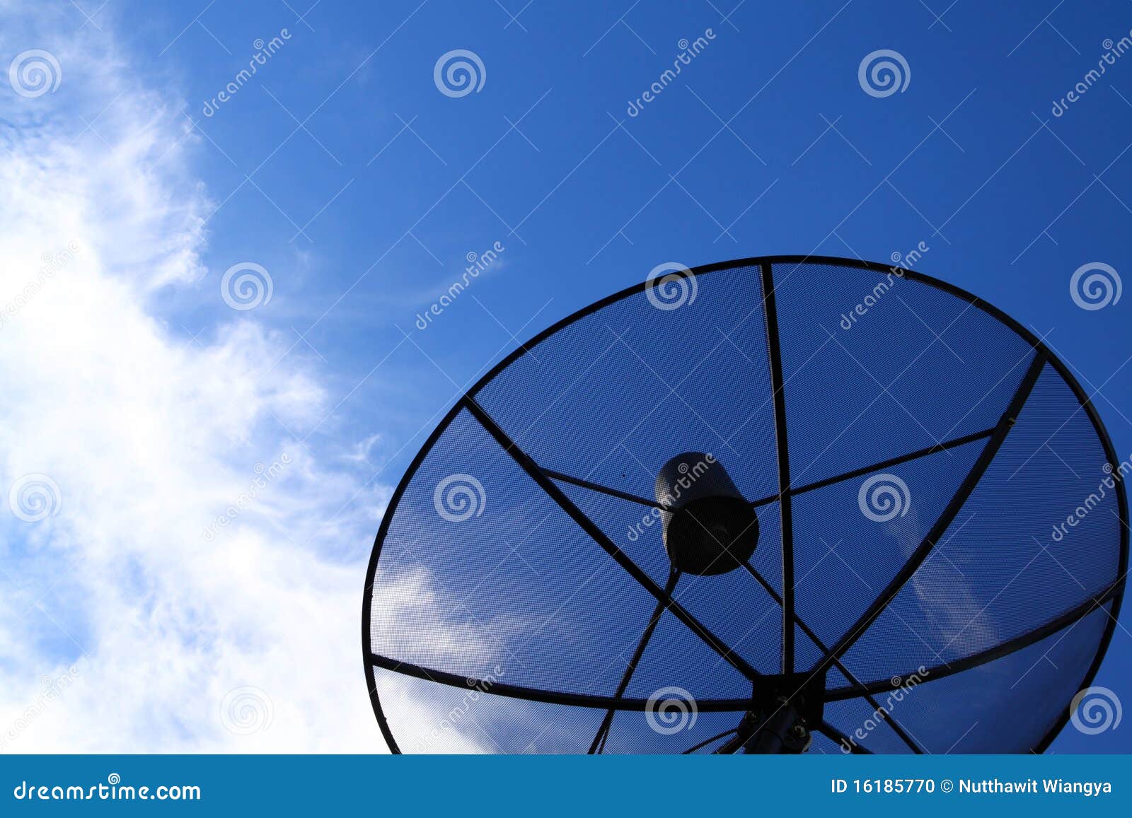 Satellite Disc Against Blue Sky Stock Photo - Image of parabolic ...