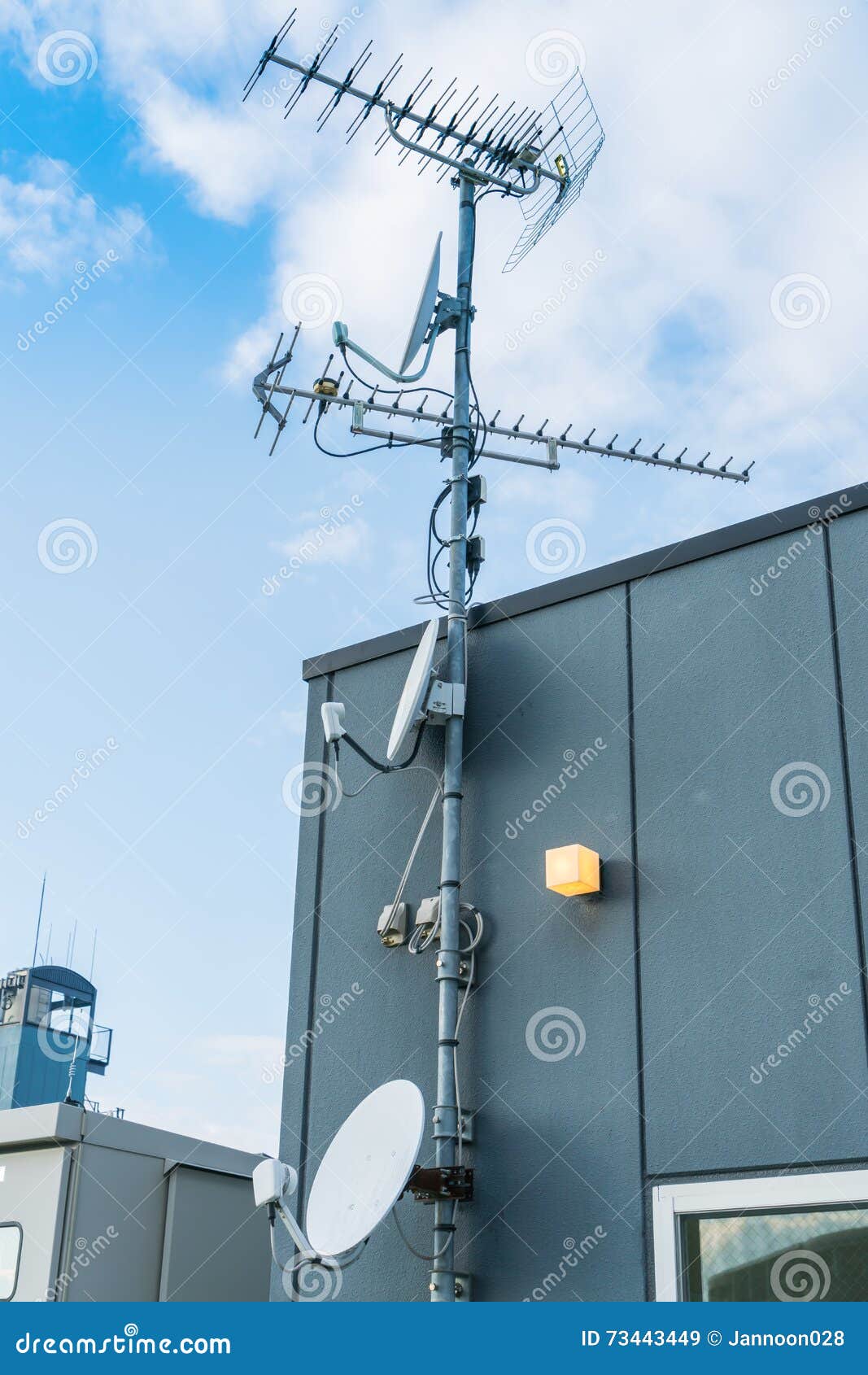 Satellite Dish and Antenna TV . Stock Image - Image of news, industry ...