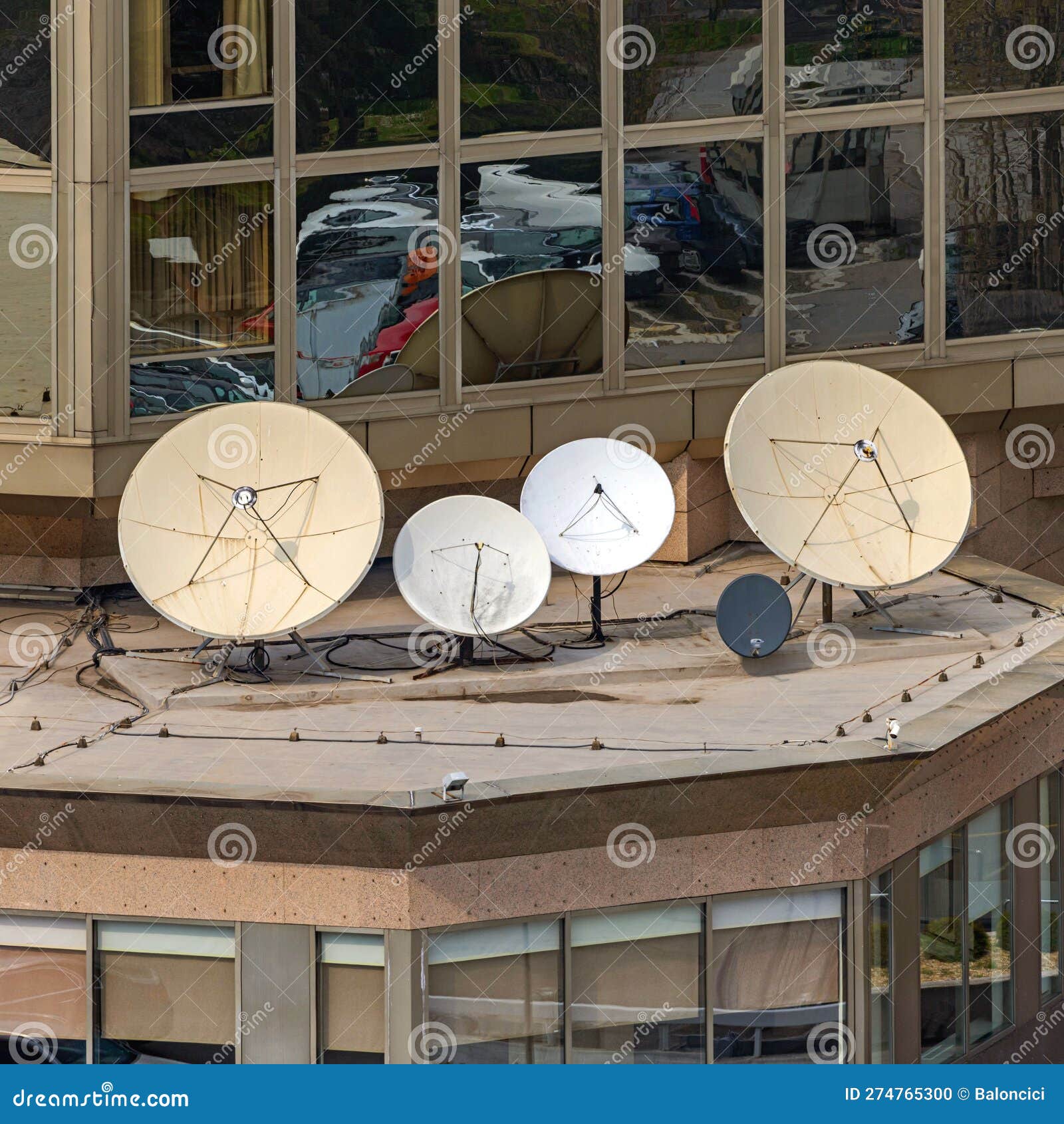 Satellite Dish Antennas stock photo. Image of communication - 274765300