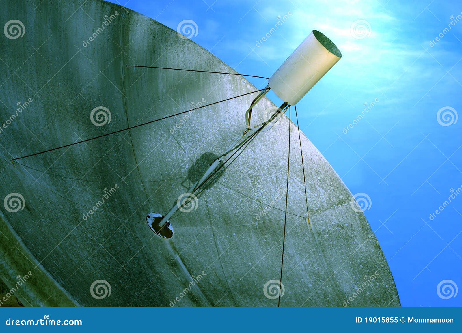 Satellite Dish Beaming Blue Light Stock Image - Image of blue, dish ...
