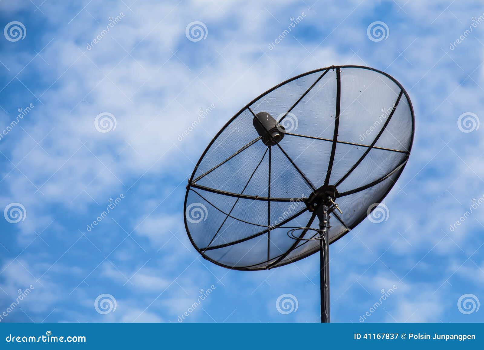 Satellite dish in blue sky stock image. Image of receiver - 41167837