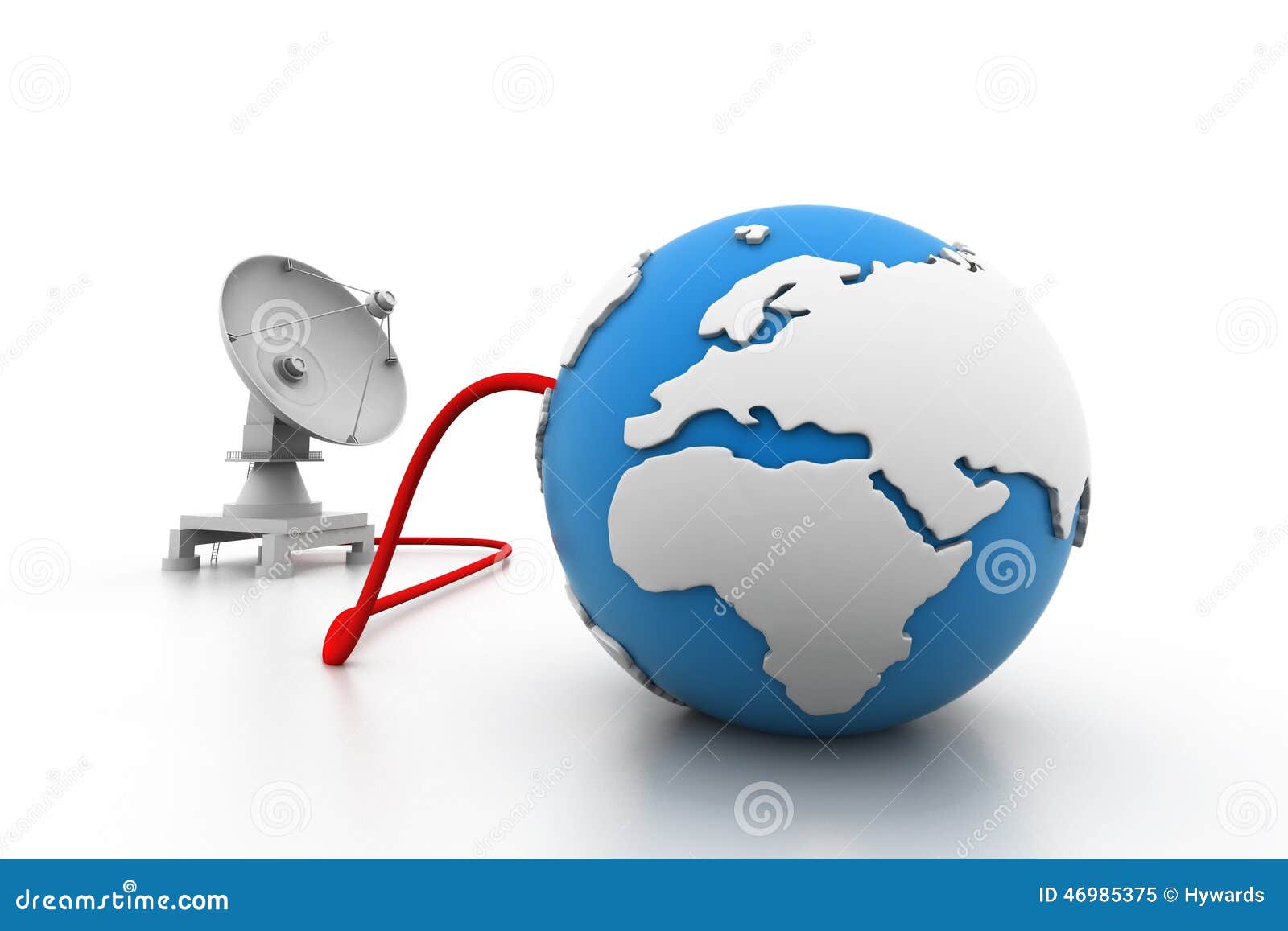 Satellite Dish Connected the Earth Stock Illustration - Illustration of ...