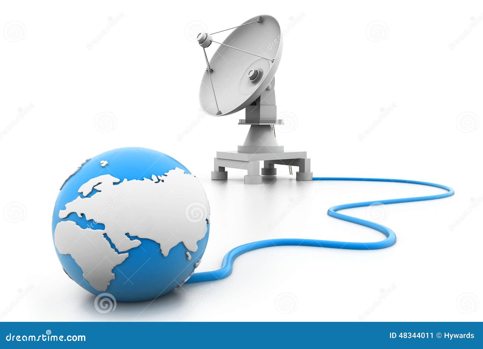 Satellite Dish Connected the Earth Stock Illustration - Illustration of ...