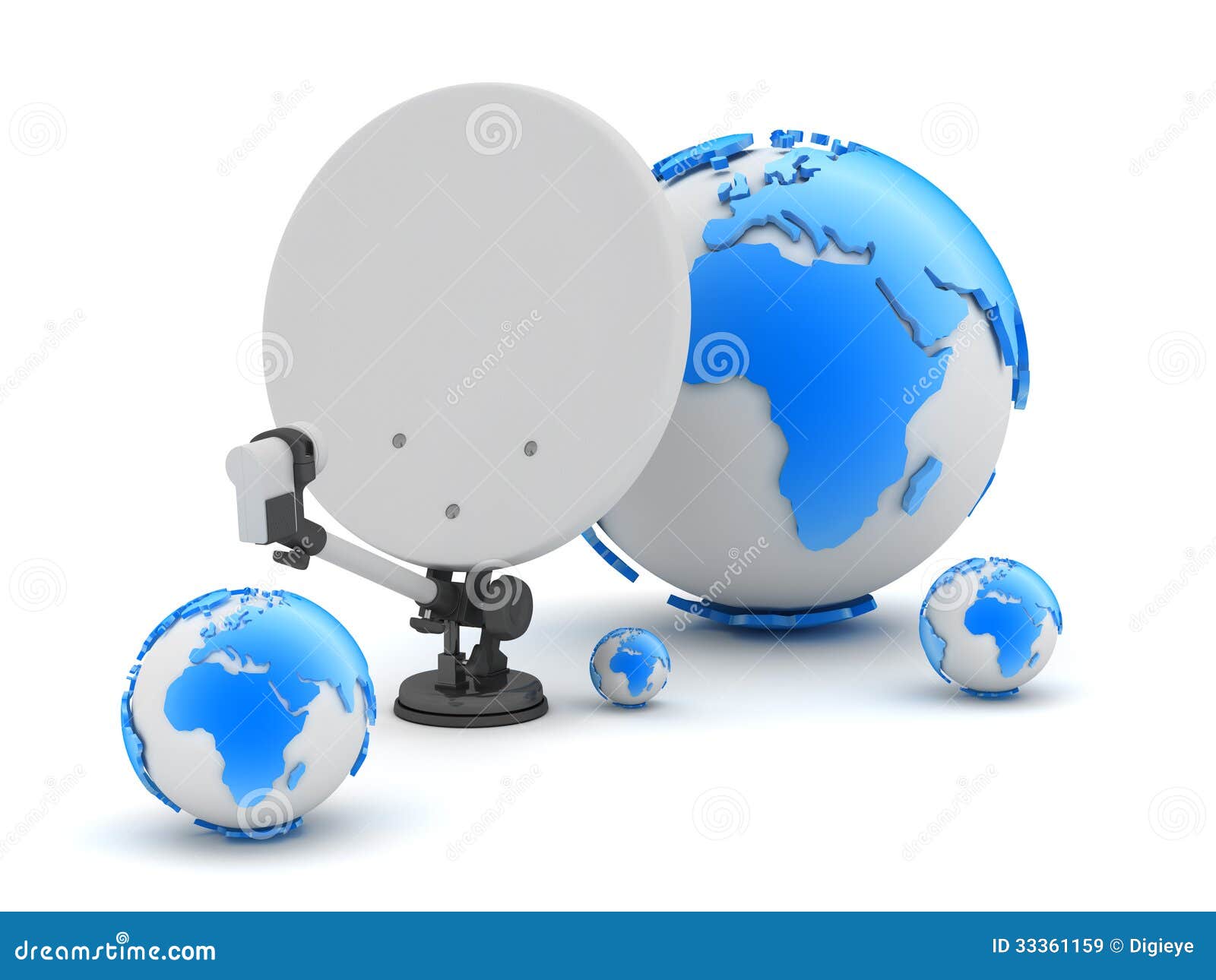 Satellite Dish and Earth Globe Stock Illustration - Illustration of ...