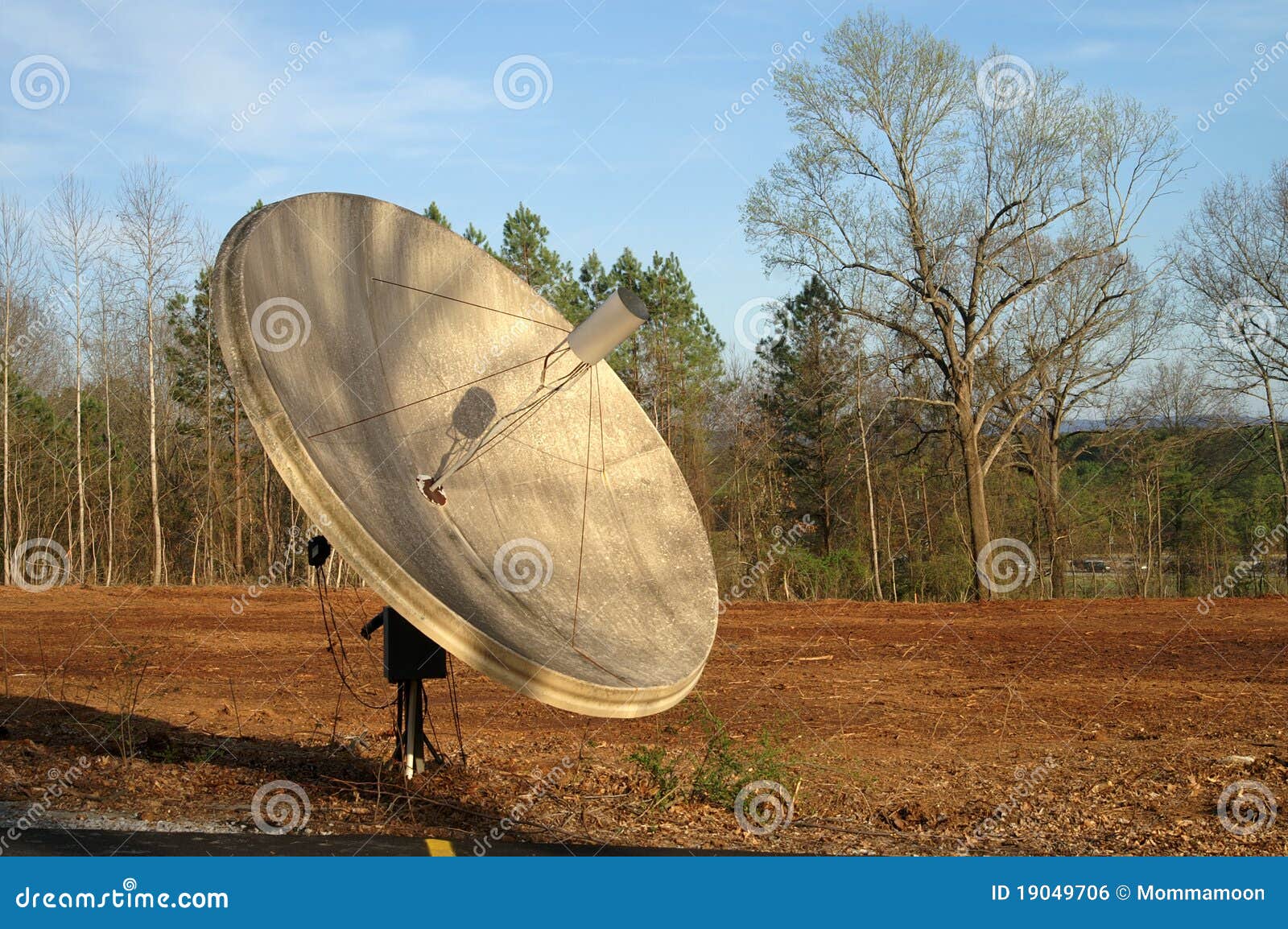 Satellite Dish in Field stock photo. Image of network - 19049706