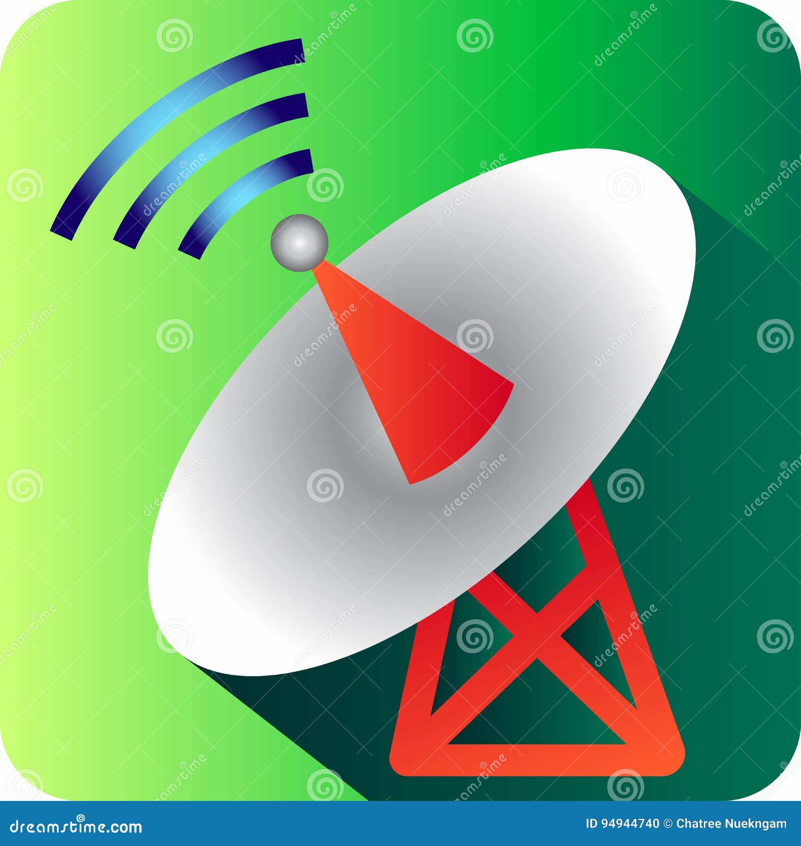 Satellite Dish Icon, Colorful Stock Vector - Illustration of ...