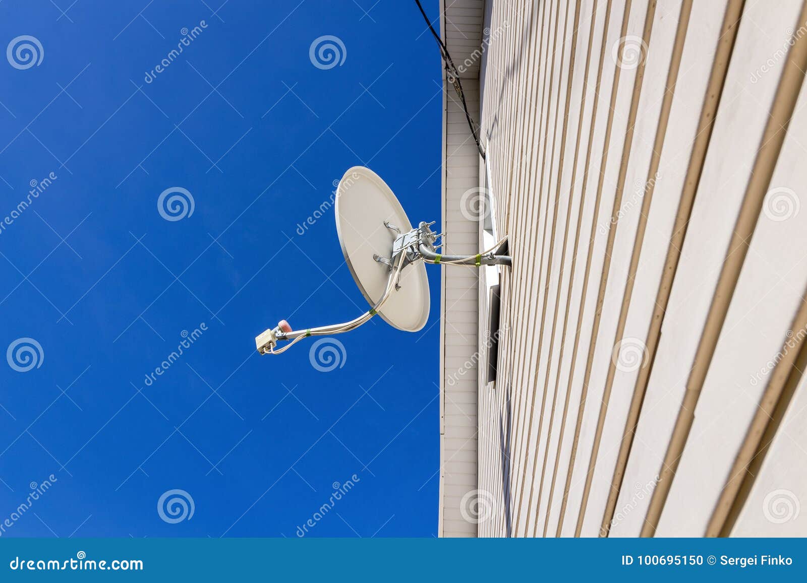 Satellite dish on a house stock photo. Image of connection - 100695150