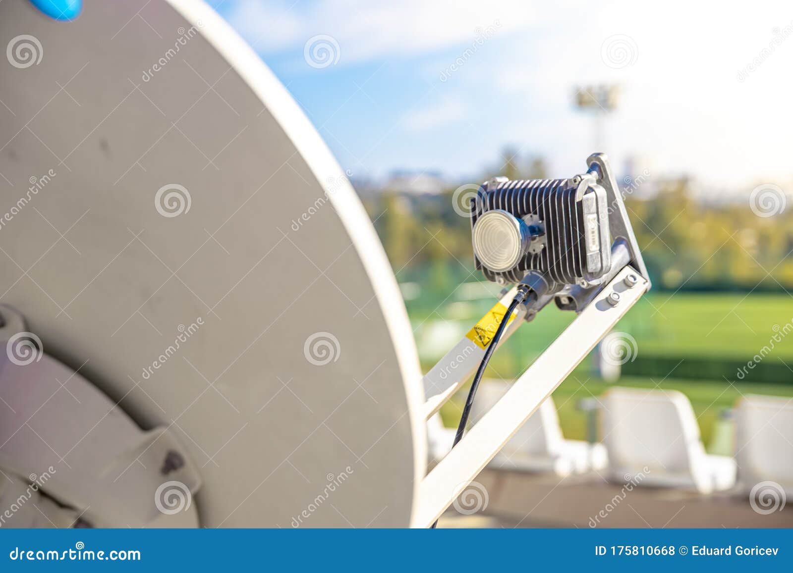 Satellite Dish Provides Reception of Signals from Satellites for ...