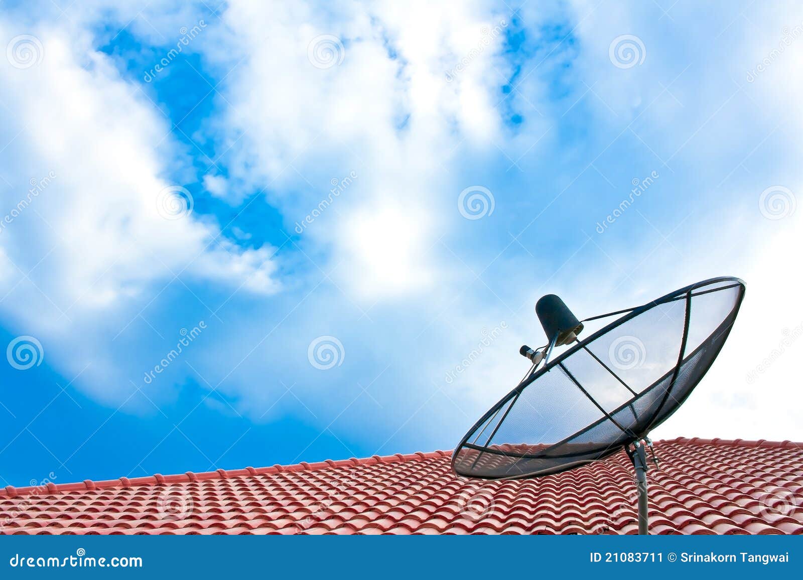 Satellite dish on the roof stock image. Image of satellite - 21083711