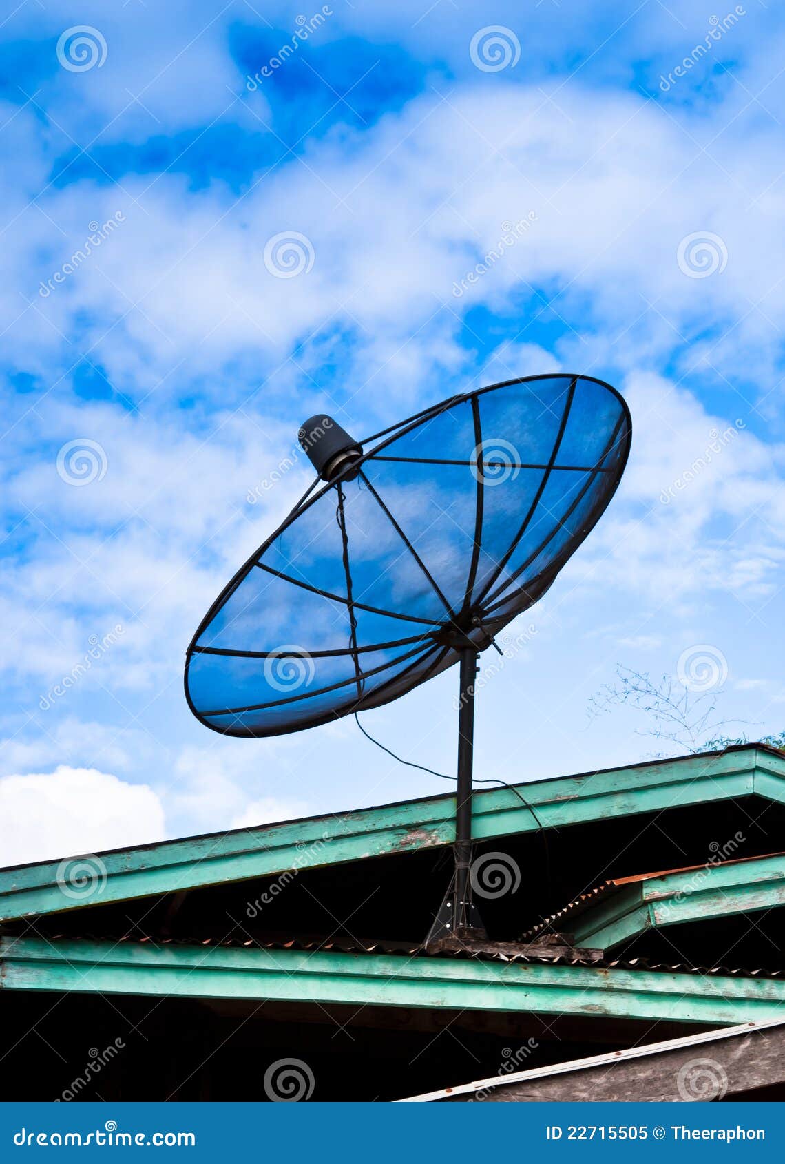 Satellite dish on the roof stock image. Image of channel - 22715505