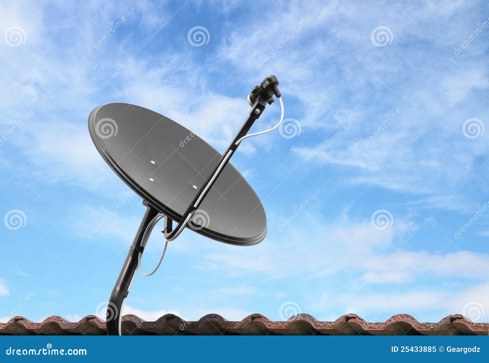 Satellite dish on the roof stock image. Image of airwaves - 25433885