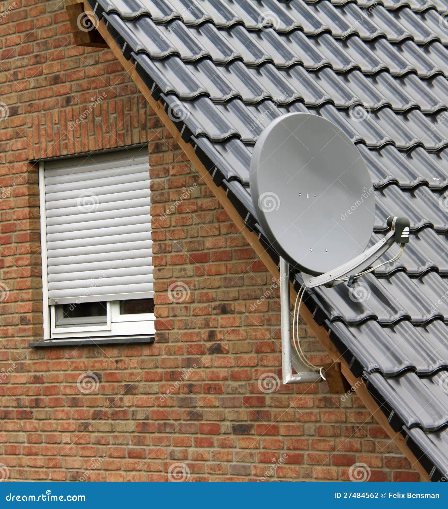 Satellite dish on the roof stock photo. Image of home - 27484562