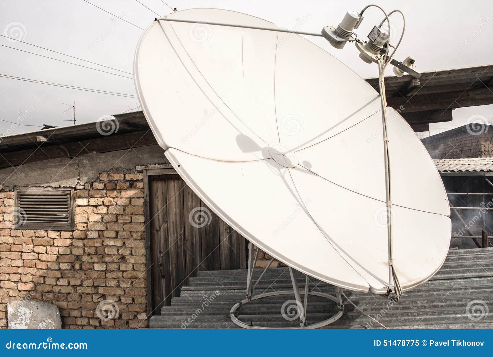 Satellite Dish on the Roof, White Stock Image - Image of clipart ...