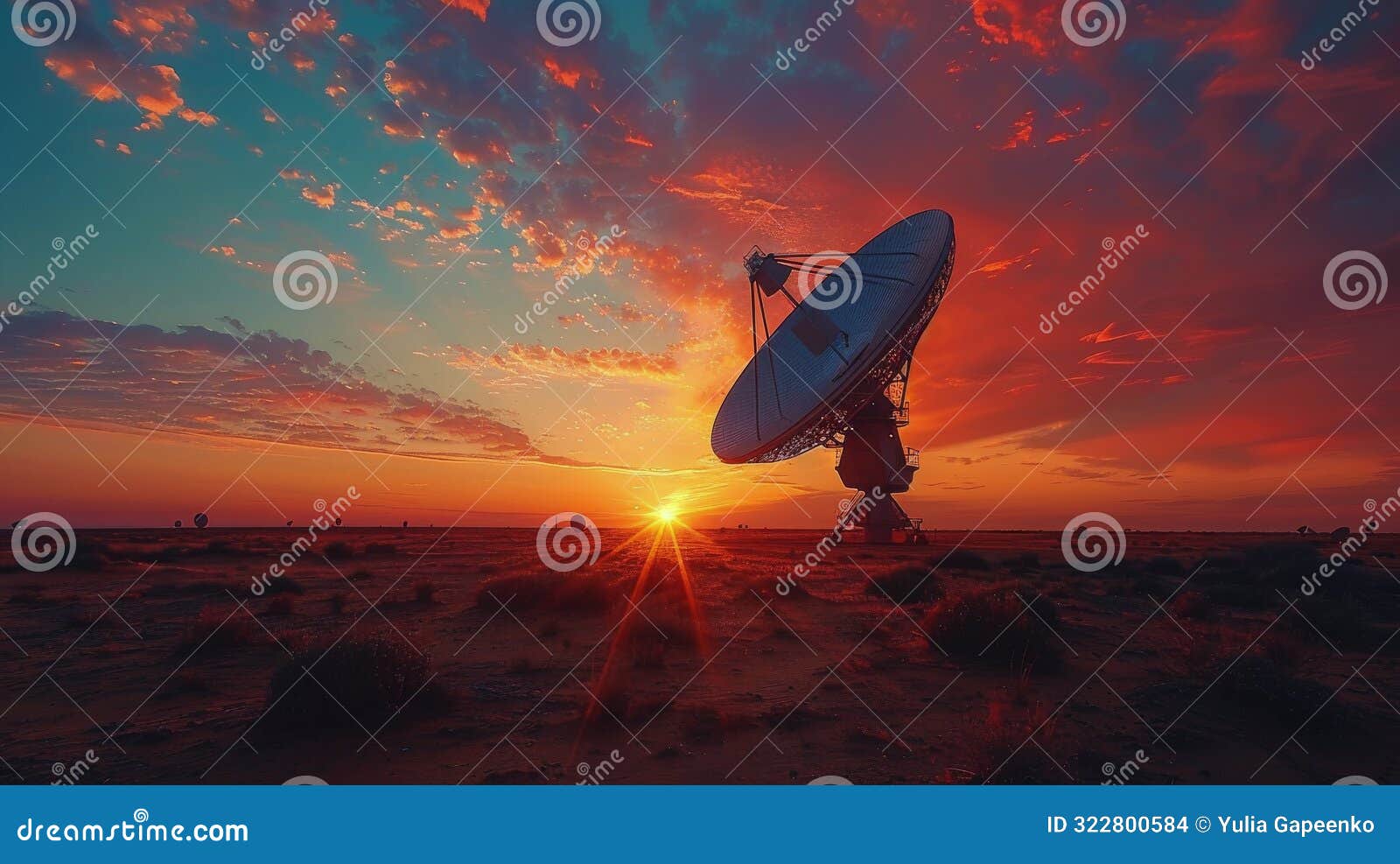 Satellite Dish in Sandy Field Stock Photo - Image of sandy, connection ...