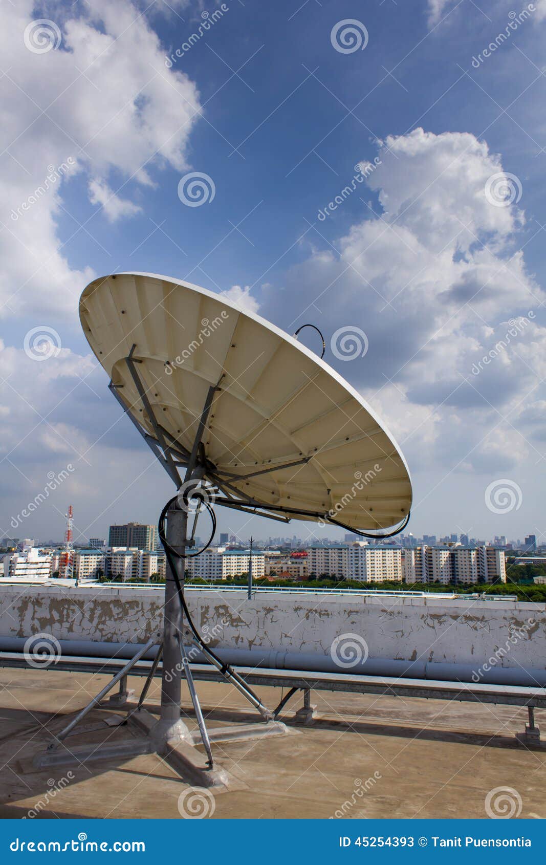 Satellite Dish for Telecommunications Stock Image - Image of rooftop ...