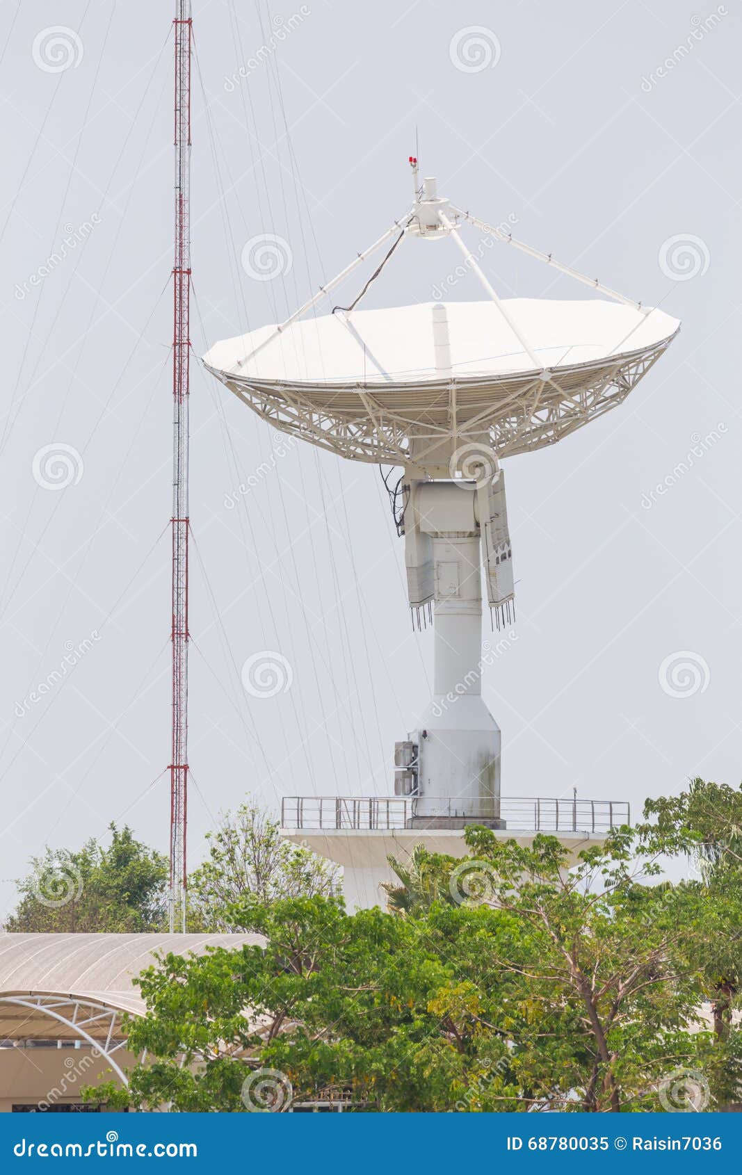 Satellite dish tower. stock image. Image of data, telecommunications ...