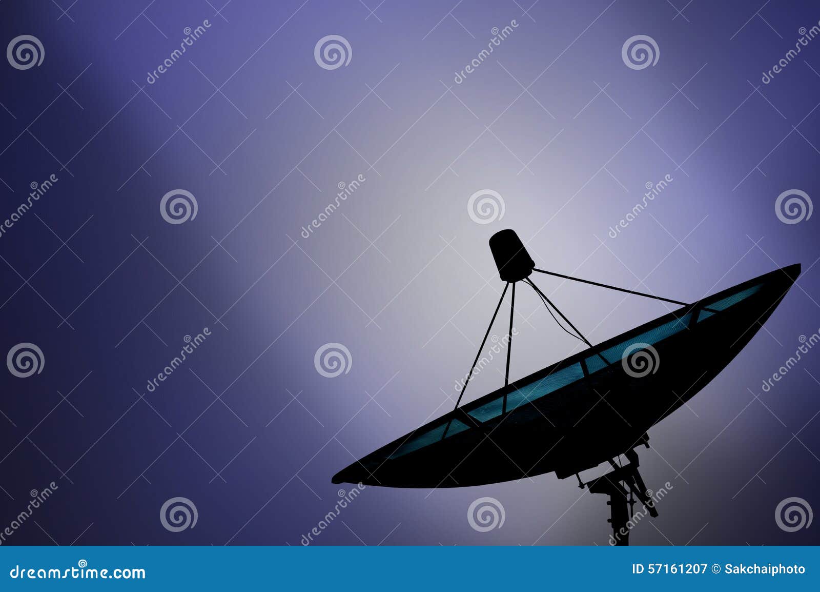 Satellite Dish Transmission Data on Blue Background Stock Illustration ...
