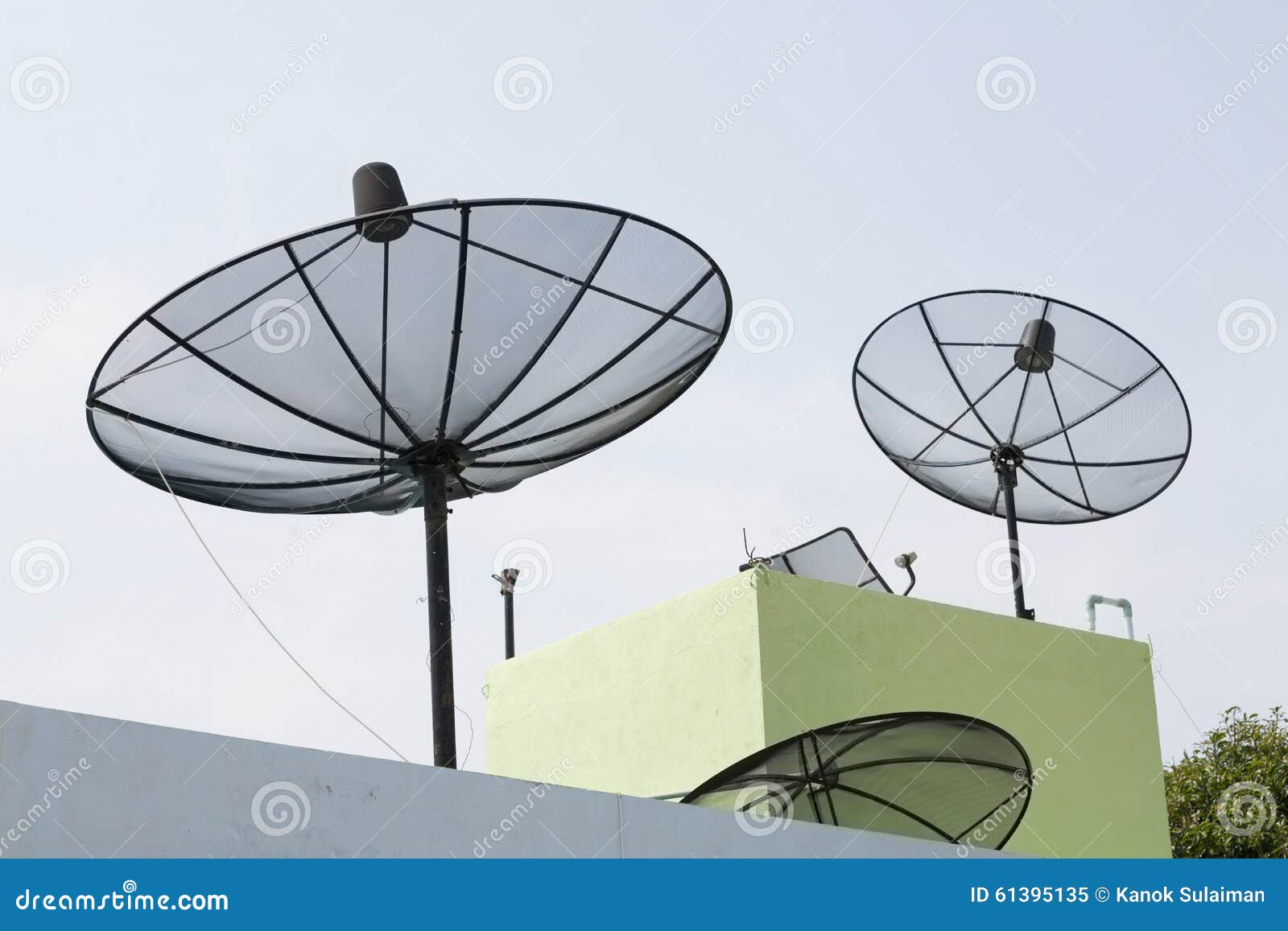 Satellite dish stock image. Image of house, aerial, station - 61395135