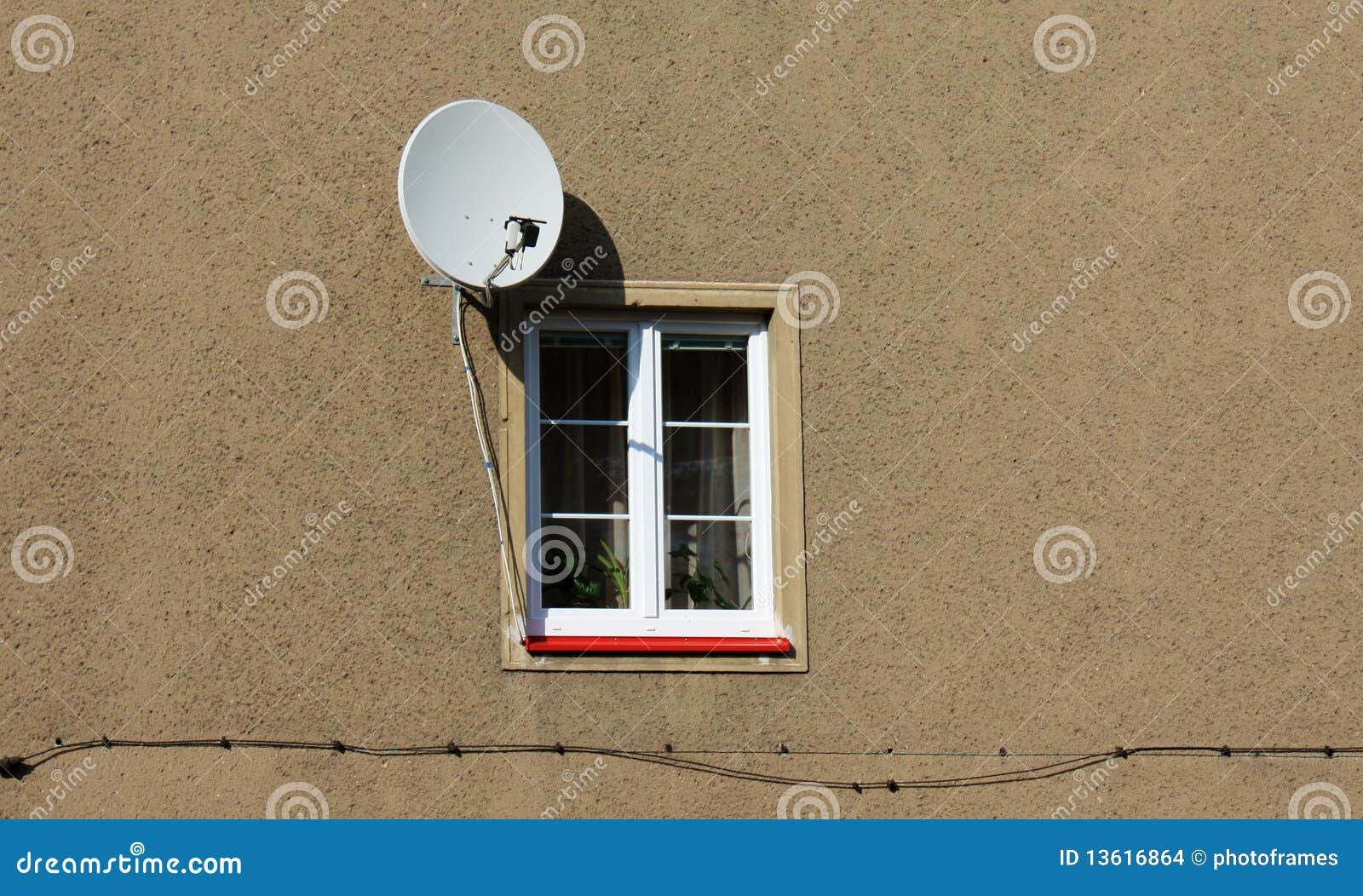 Satellite Dish at the Window Stock Photo - Image of facade, decoration ...