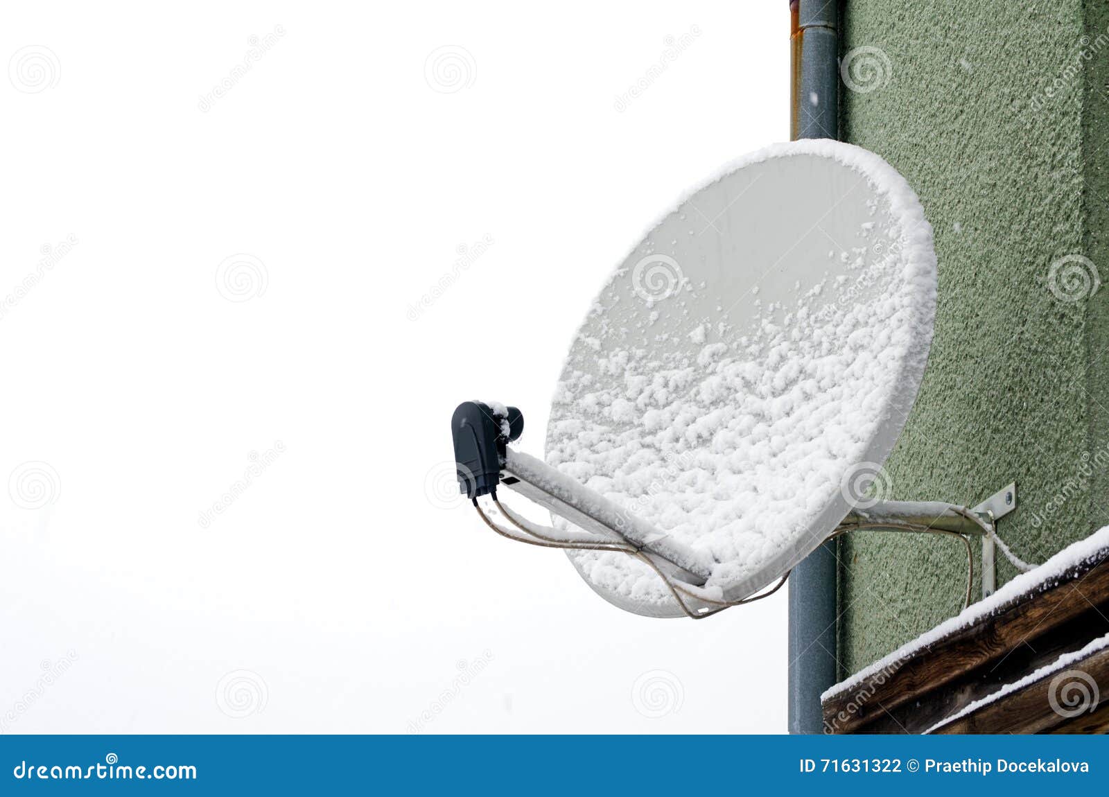 Satellite Dish in the Winter Stock Photo - Image of communication ...