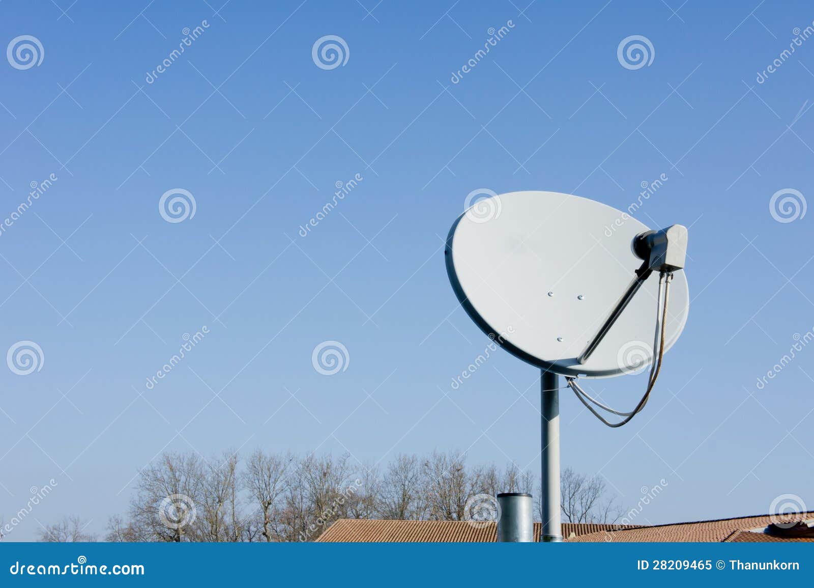 Satellite disk on roof stock image. Image of white, wave - 28209465