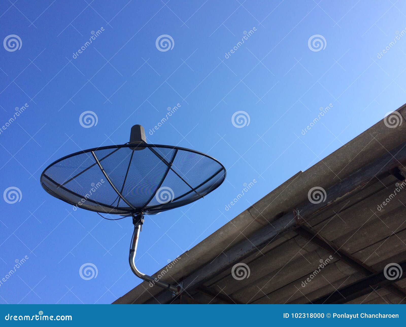 Satellite disk on roof stock photo. Image of disk, satellite - 102318000