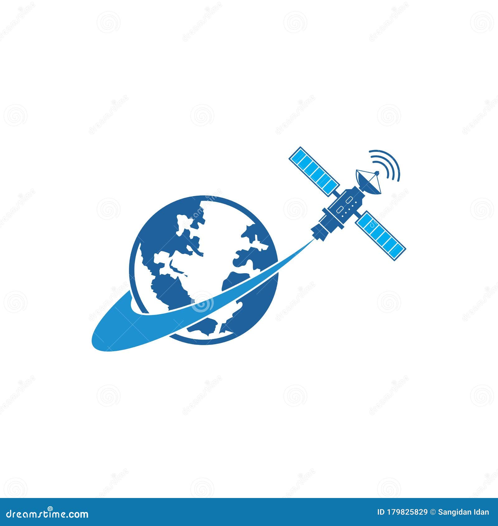 Satellite with Earth Vector Icon Illustration Design Stock Vector ...