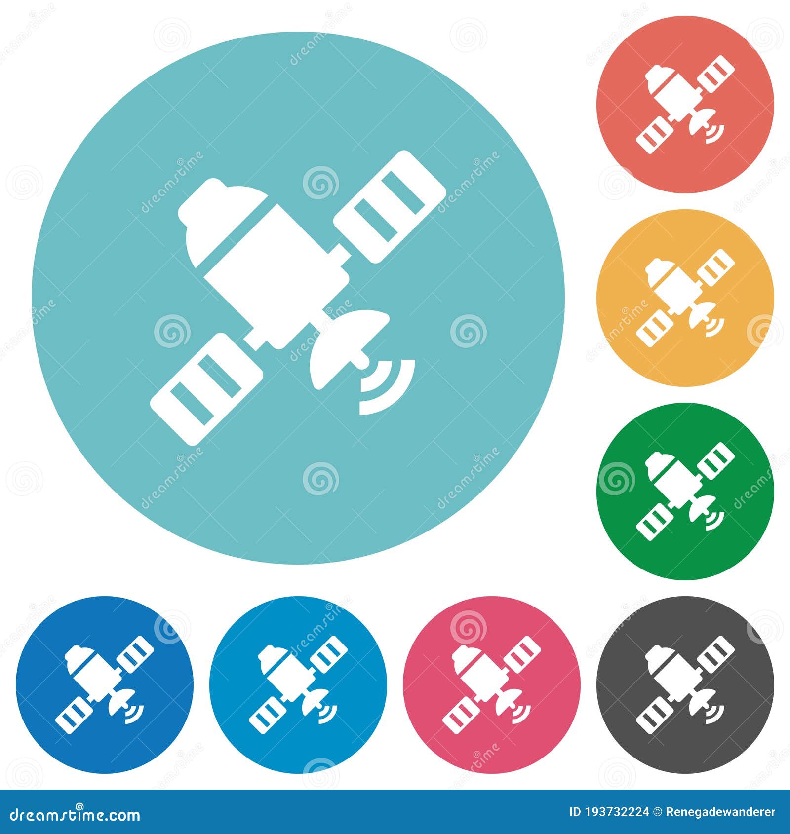 Satellite Flat Line Icon. Vector Outline Illustration Of Navigation ...