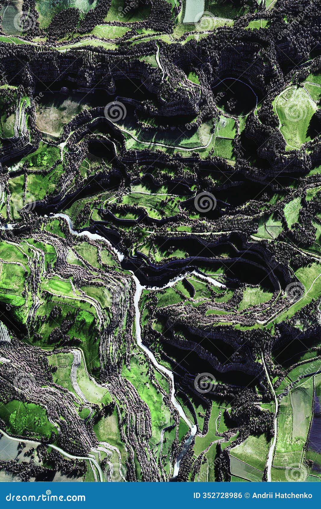 Satellite-generated GIS Map Of A Volcanic Crater With LiDAR Data ...