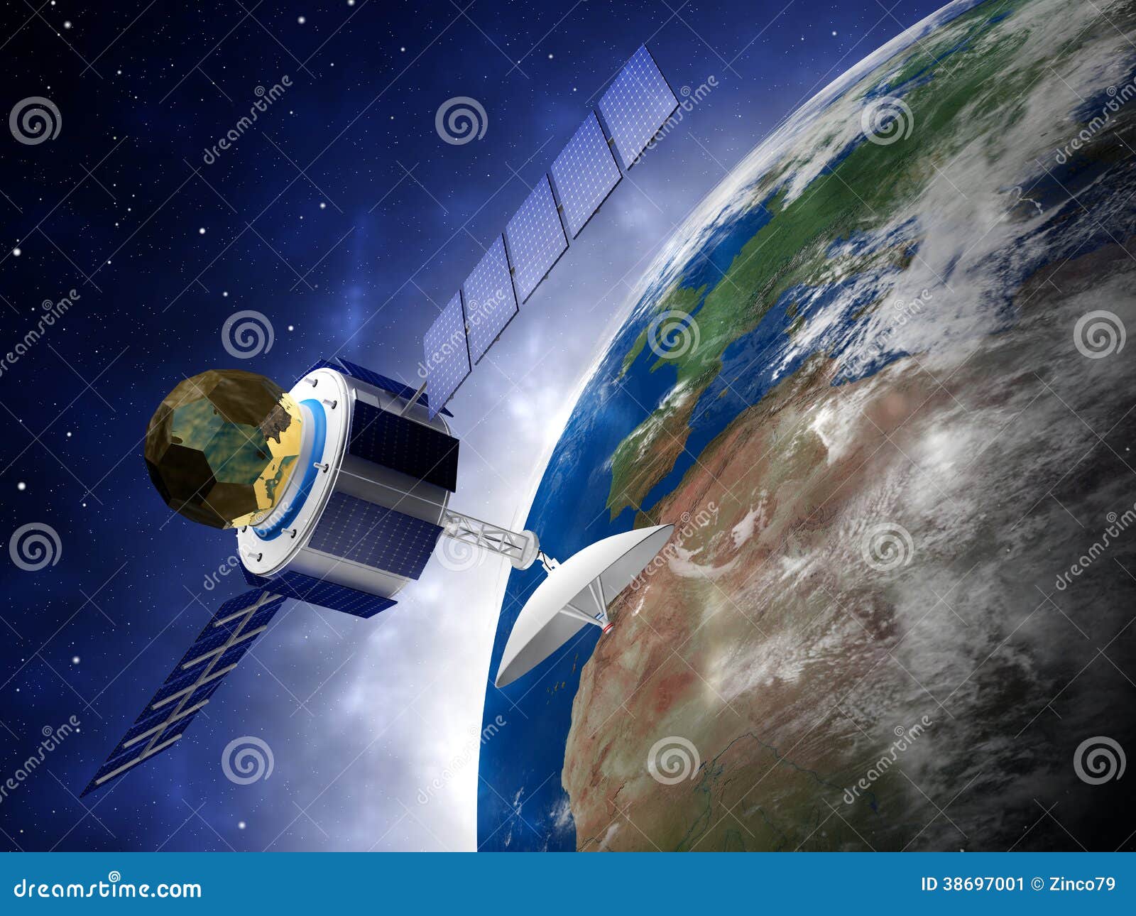 Geostationary Satellite White Linear Icon For Dark Theme Vector ...