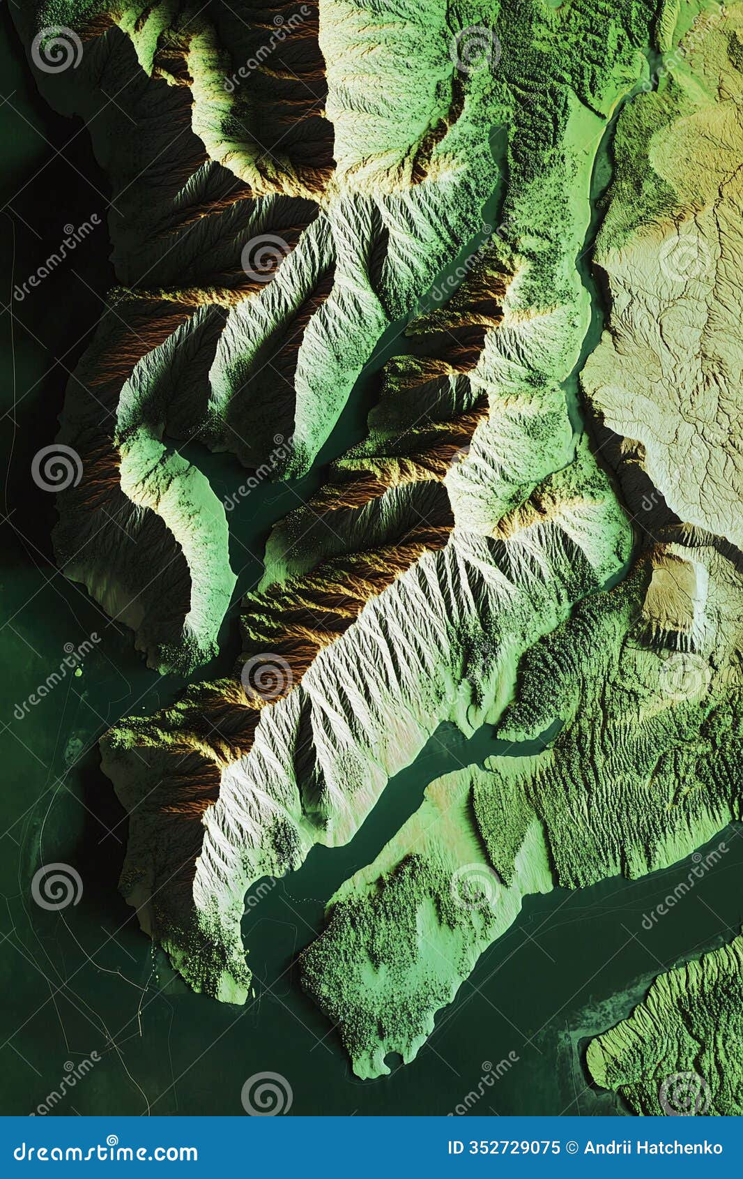 Satellite GIS Map of a Delta System Displaying LiDAR Elevation Data ...