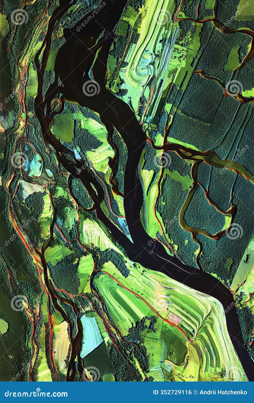 Satellite GIS Map of a River Delta Displaying LiDAR Elevation Data ...