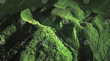 Satellite GIS Visualization of a Forested Valley Featuring LiDAR Data ...