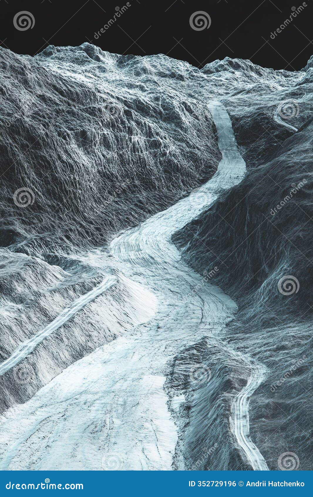 Satellite GIS Visualization Of A Floodplain Showing Elevation Changes ...