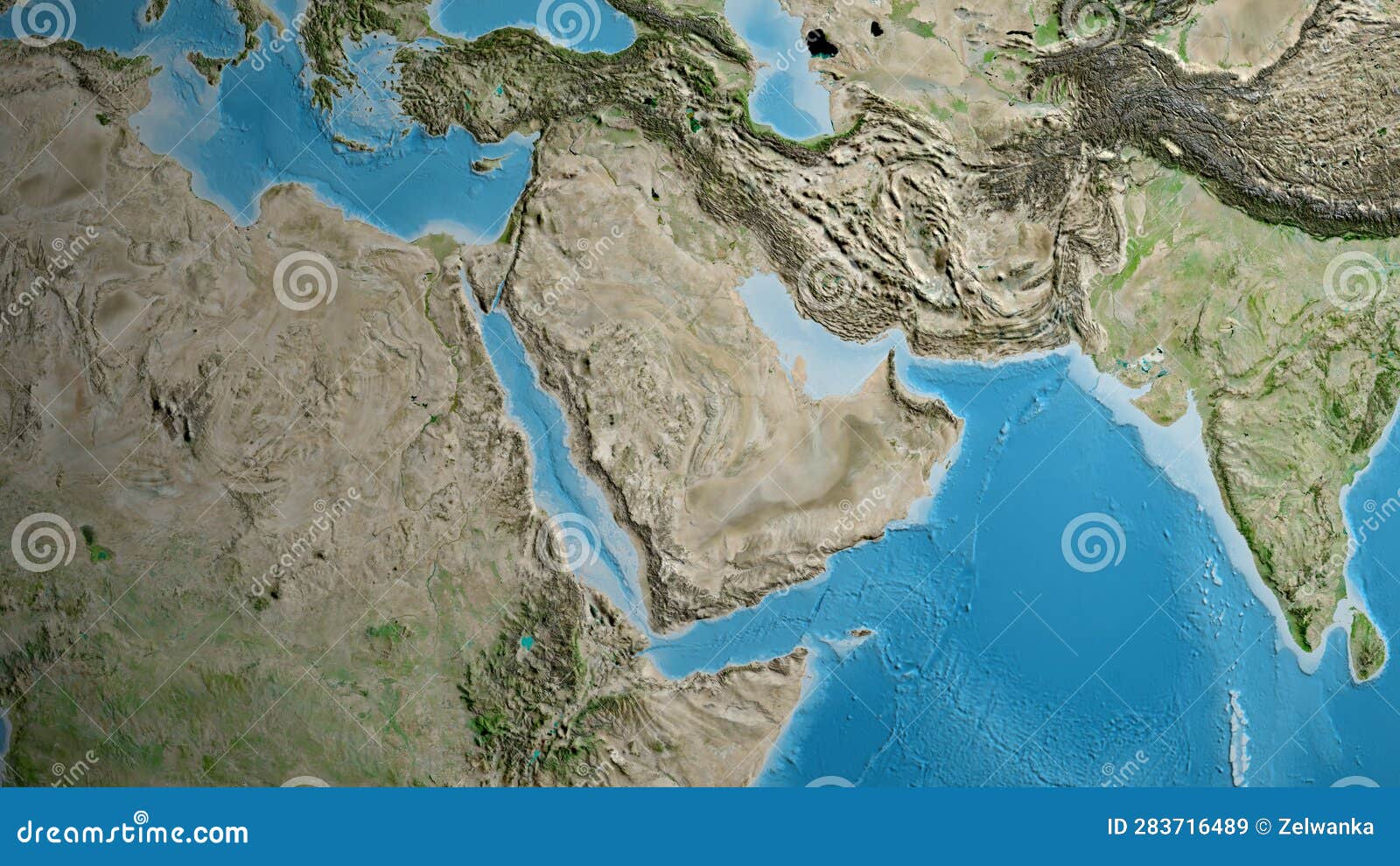 Globe Centered on Saudi Arabia. Satellite Map Stock Illustration ...