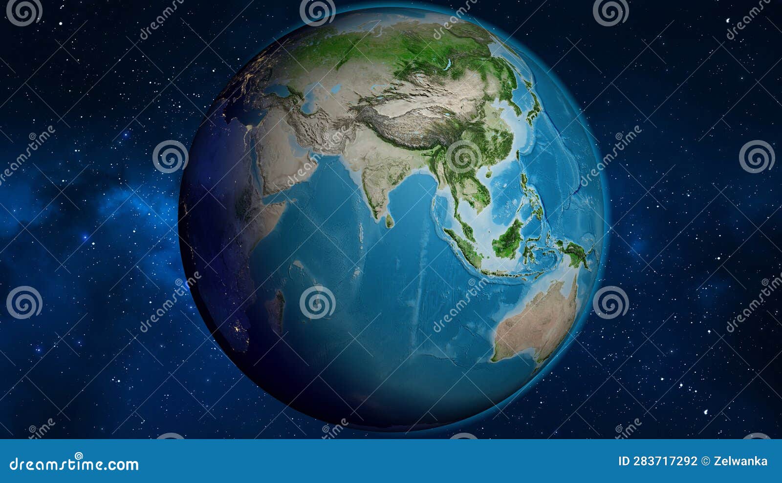 Globe Centered on Sri Lanka. Satellite Map Stock Illustration ...