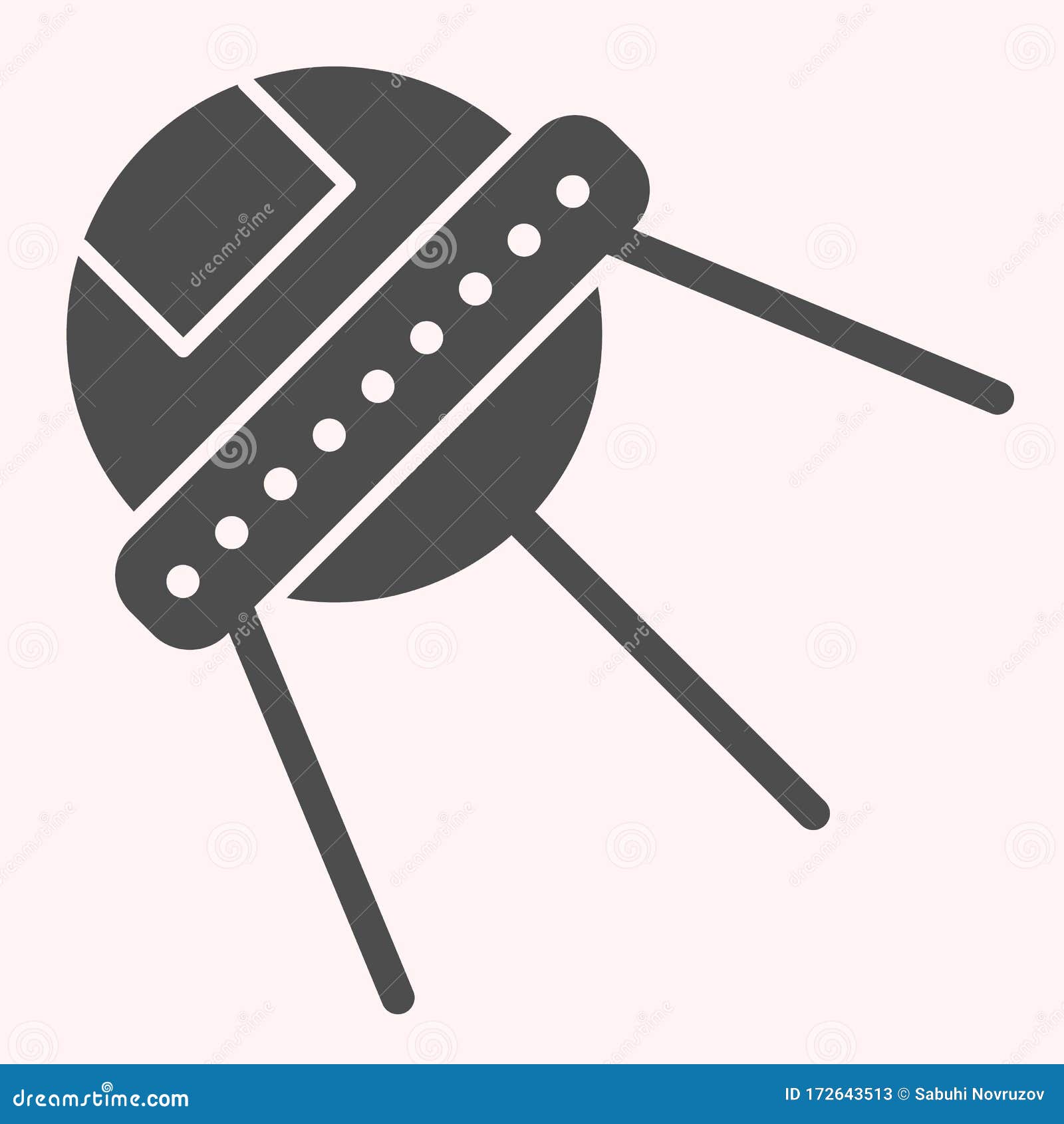 Satellite Glyph Icon. Communication Device for Space with Antenna Stock ...