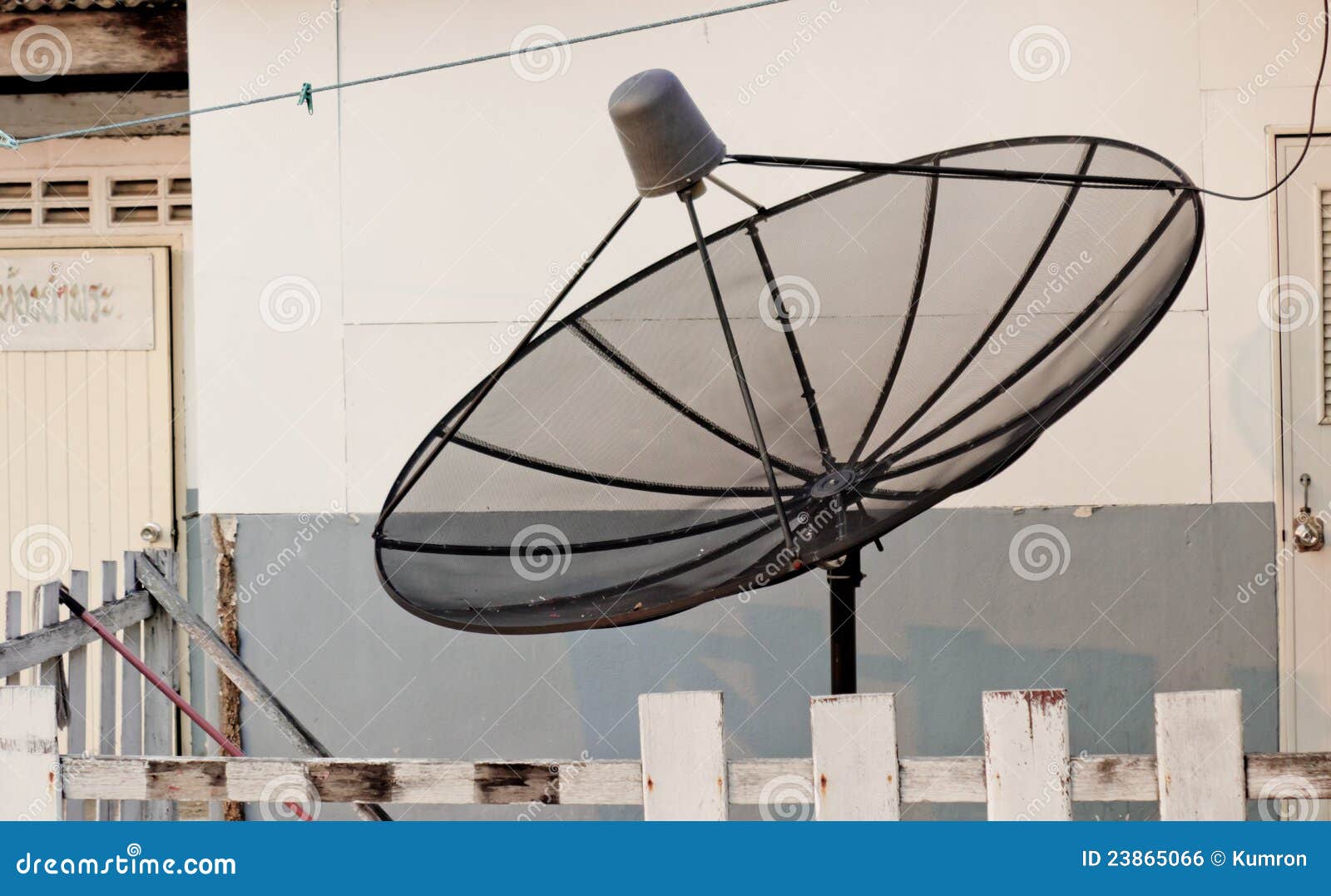 Satellite on the ground stock photo. Image of broadcast - 23865066