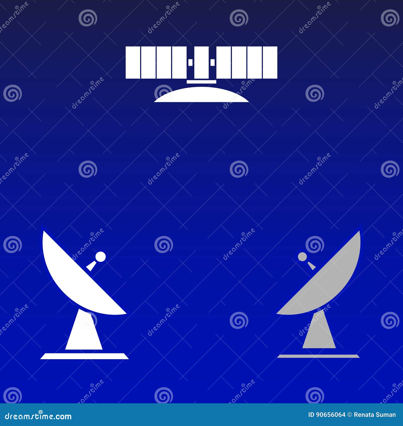 Satellite icon button stock vector. Illustration of graphic - 90656064