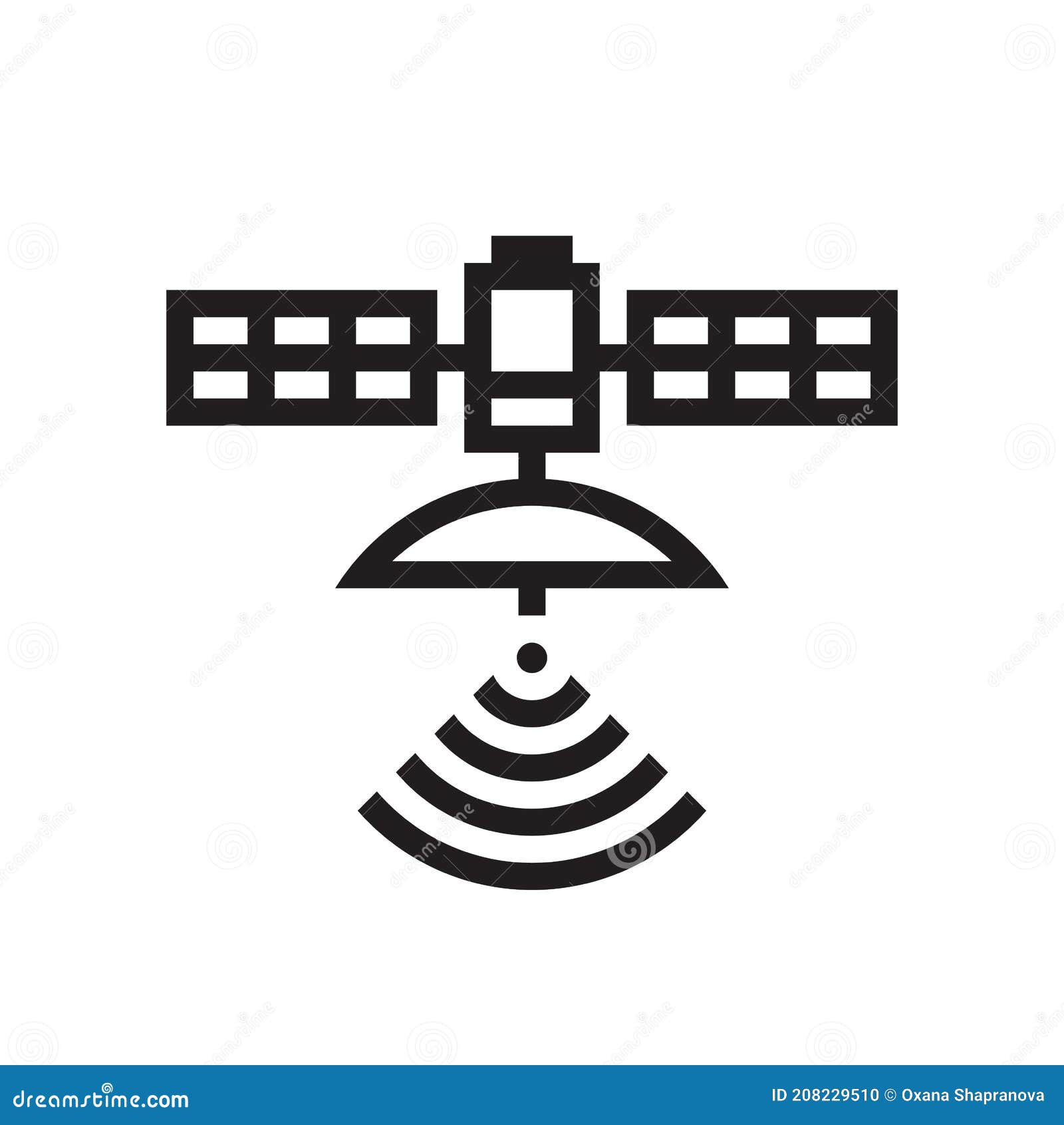 Satellite Icon Line Design. Space Station of Global Communication ...