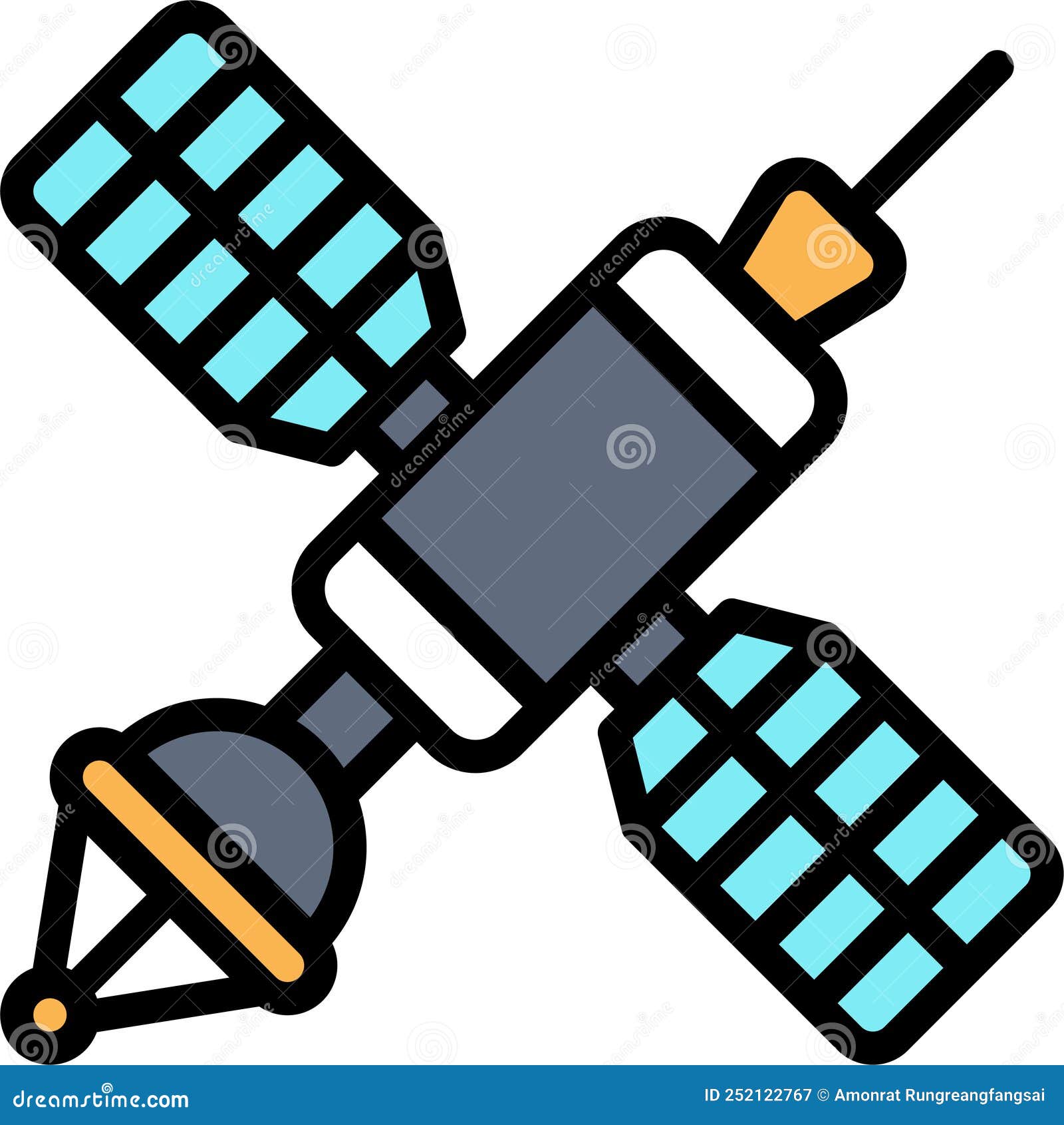 Satellite Icon, Location Map and Navigation Vector Stock Vector ...