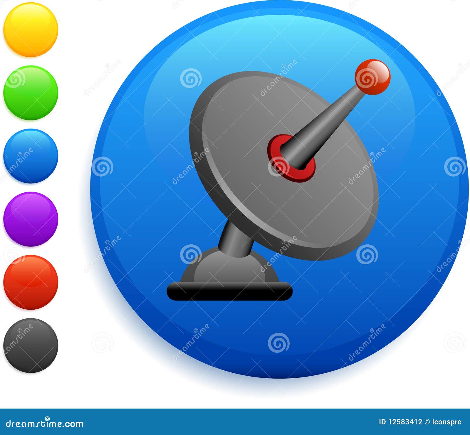 Satellite Icon on Round Internet Button Stock Illustration ...