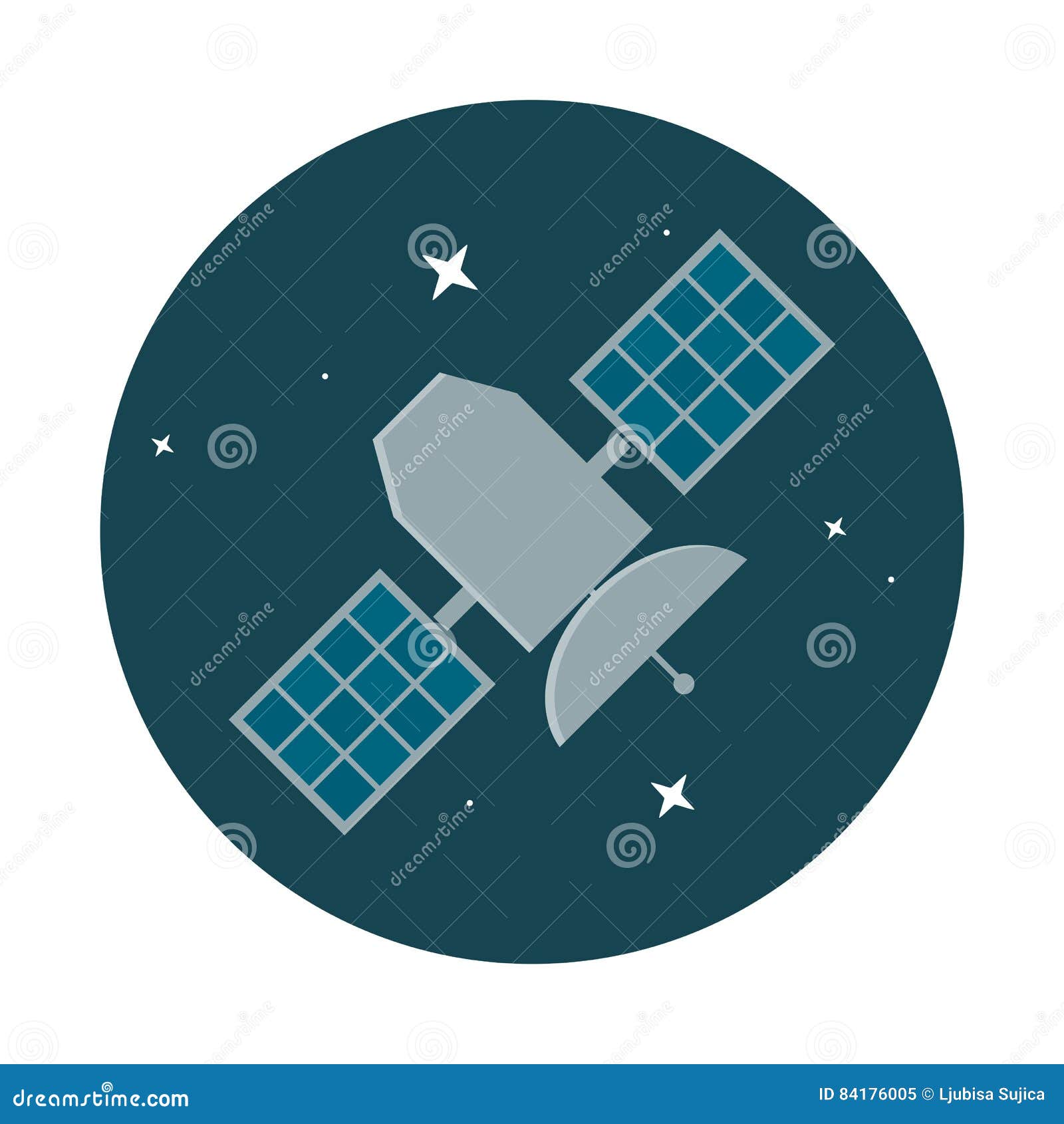 Satellite icon stock vector. Illustration of shadow, science - 84176005