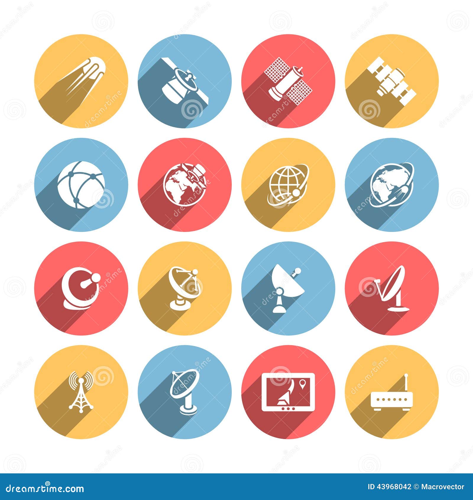 Satellite icons set stock vector. Illustration of icons - 43968042