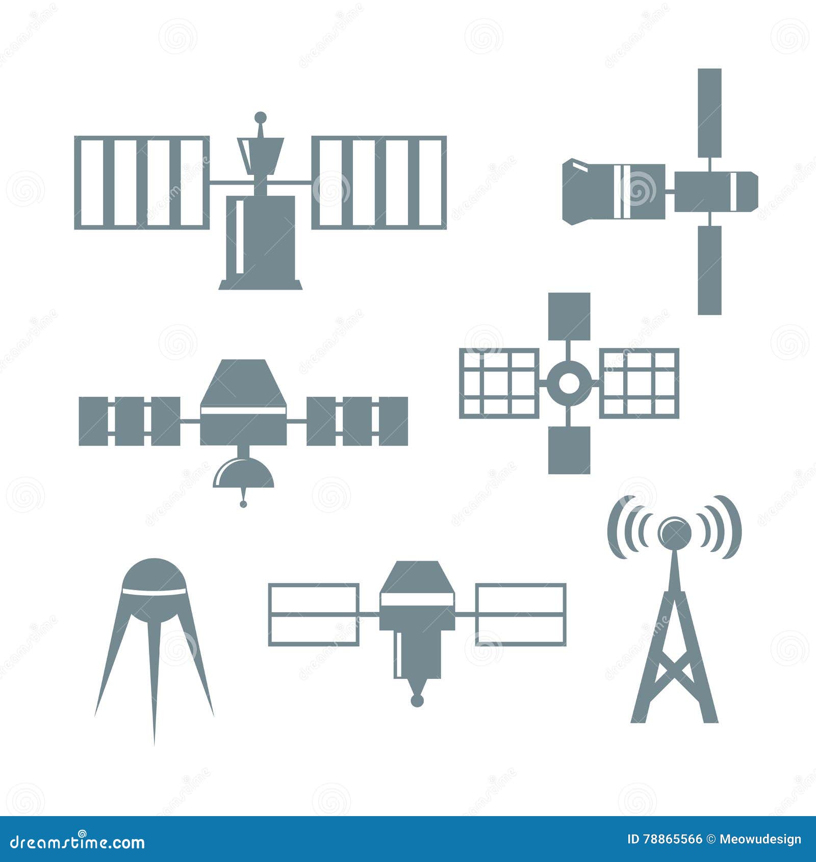 Satellite Icons, Vector Illustration Stock Vector - Illustration of ...