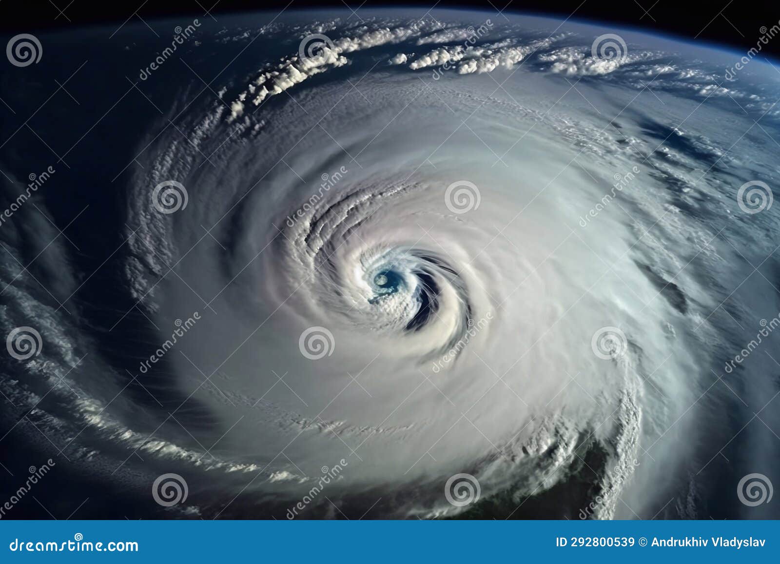 Satellite Image of a Large Hurricane Storm Stock Illustration ...