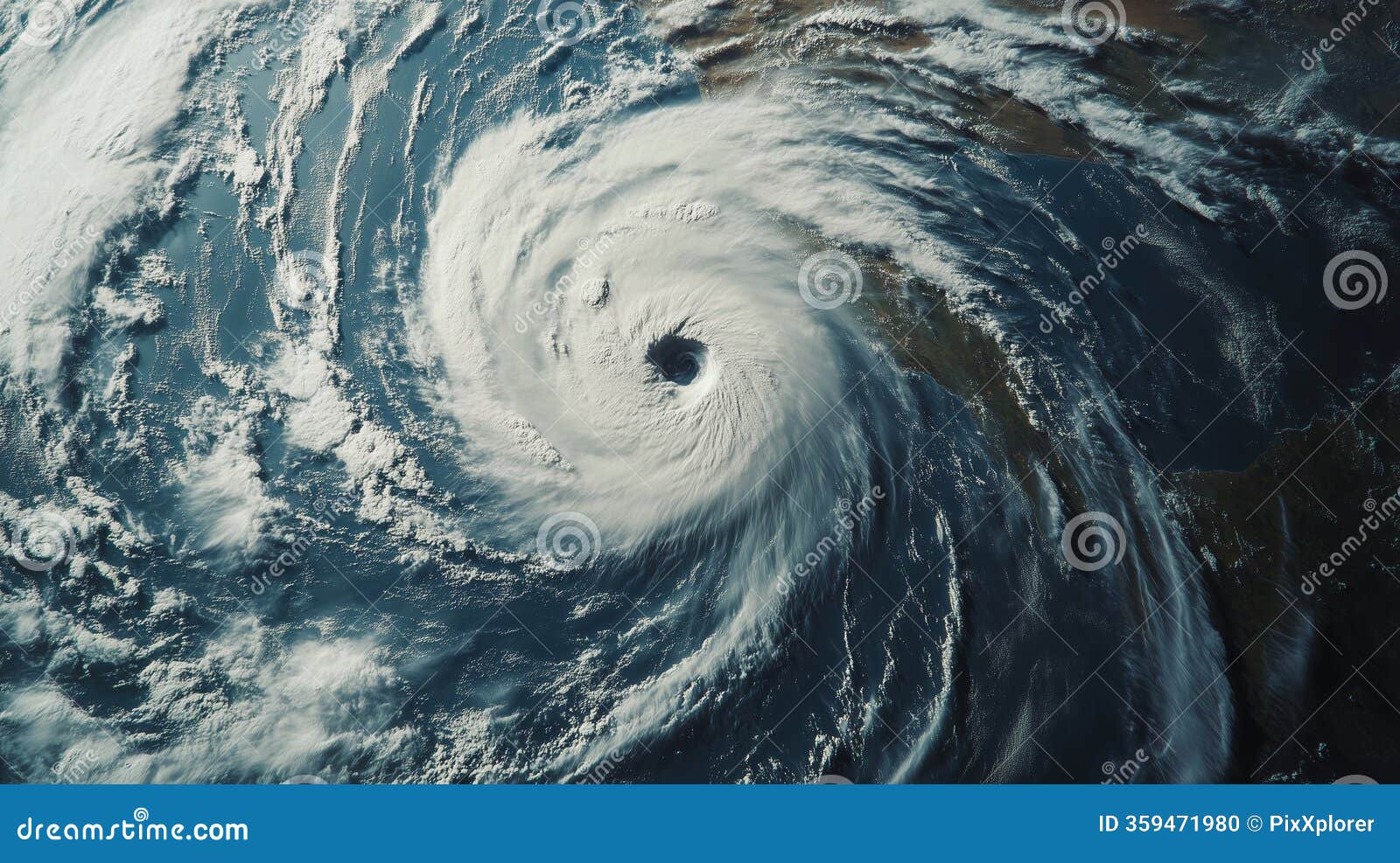 Satellite Image of a Massive Cyclone Over the Ocean, Characterized by ...