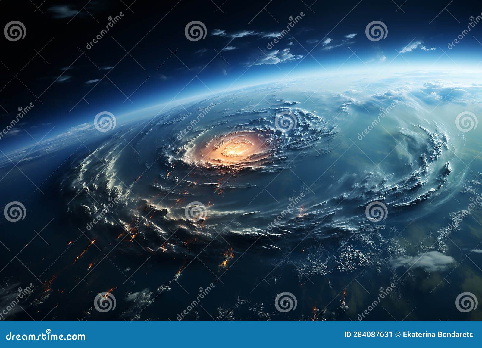 Satellite Image from Space of a Tropical Storm - Hurricane, Cyclone or ...