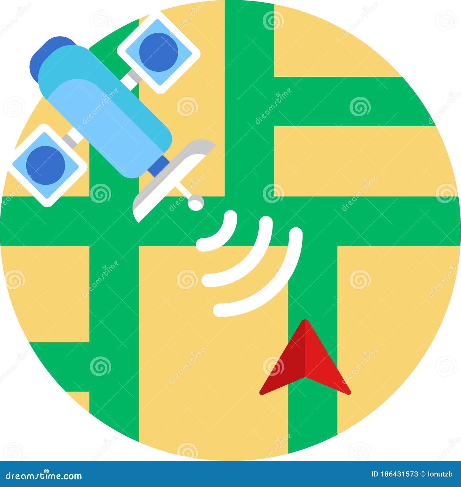 Satellite Location Navigation Stock Vector - Illustration of concept ...